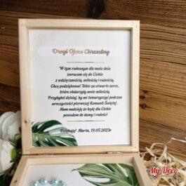 Podziękowanie dla Chrzestnych Komunia Prezent MD403